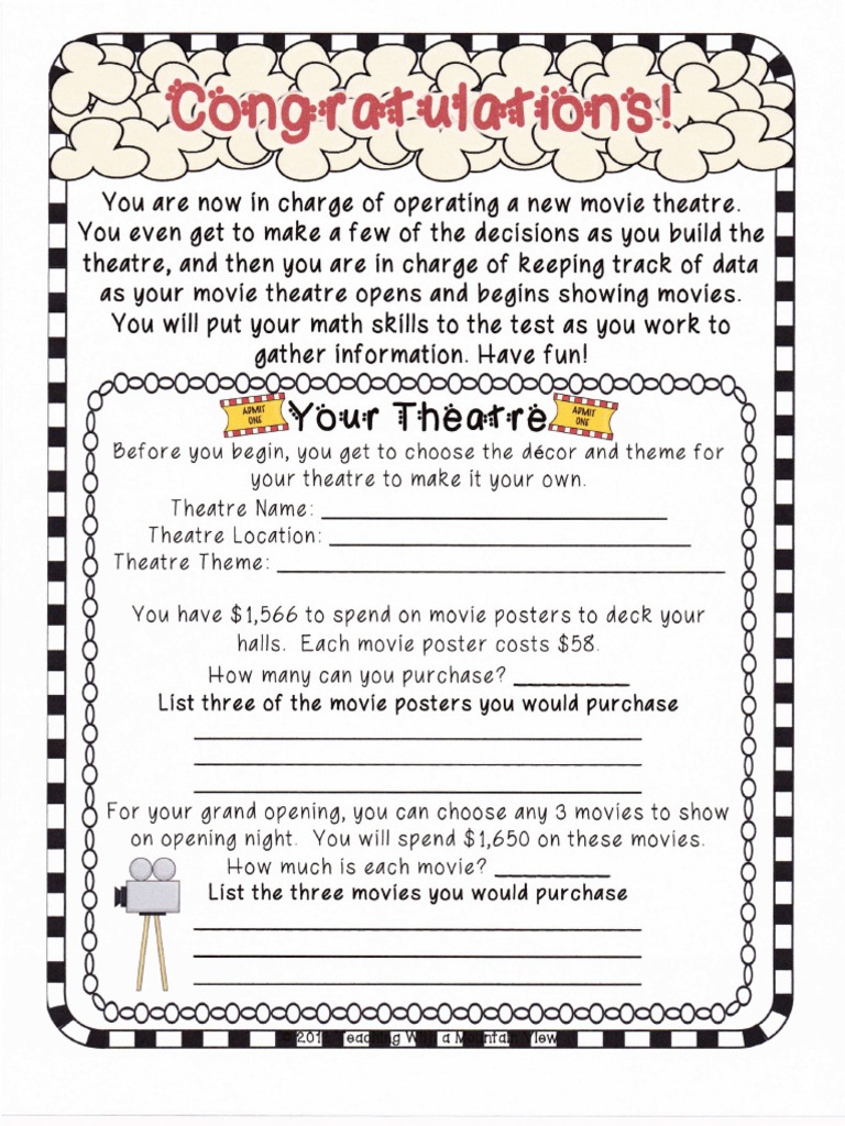 Movie Theater Popcorn Division Project | PDF