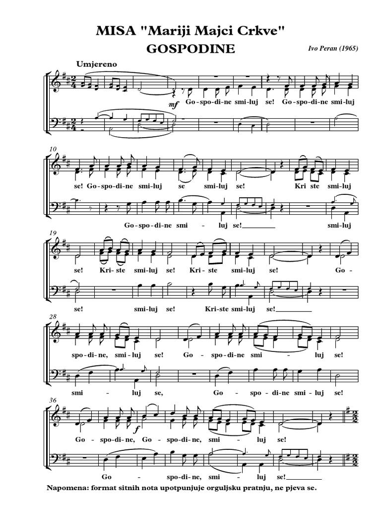 Troglasna Misa Peran | PDF