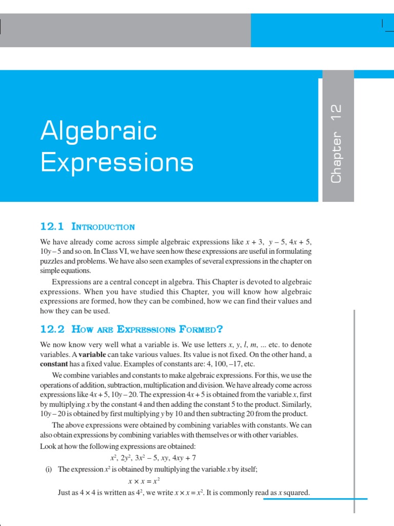 Algebraic Expressions | PDF | Factorization | Area