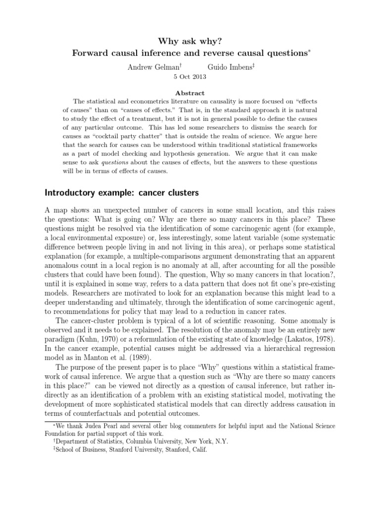 Why Ask Why? Forward Causal Inference and Reverse Causal Questions ...