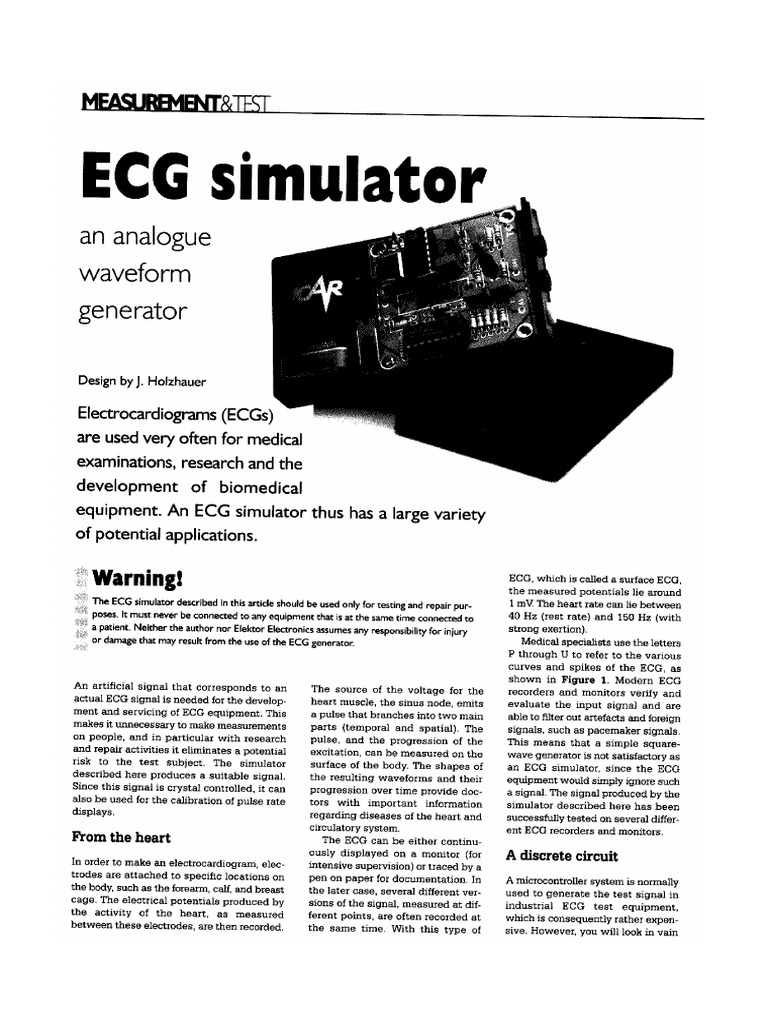 Simulador Ecg Completo1 | PDF