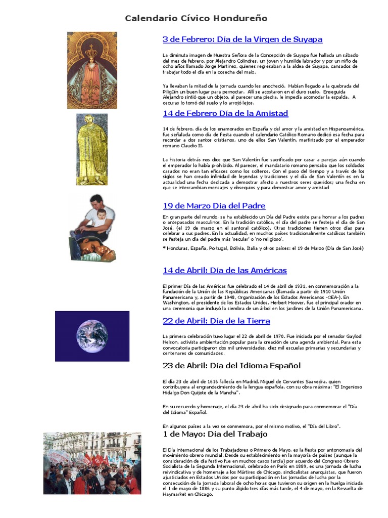 Calendario Cívico Hondureño | PDF