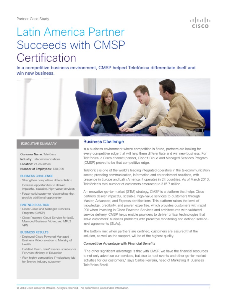 Telefonica Case Study | PDF | Cisco Systems | Cloud Computing
