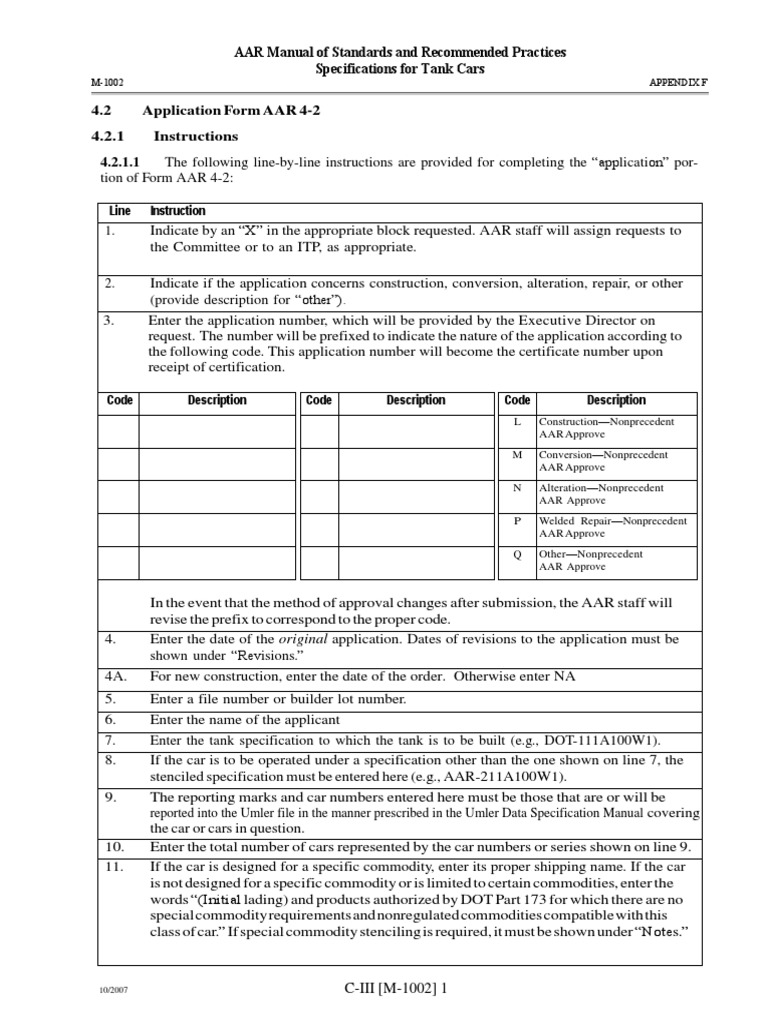 Proposed Appendix F M-1002-1 Form 4-2 Clean | Thermal Insulation | Truck