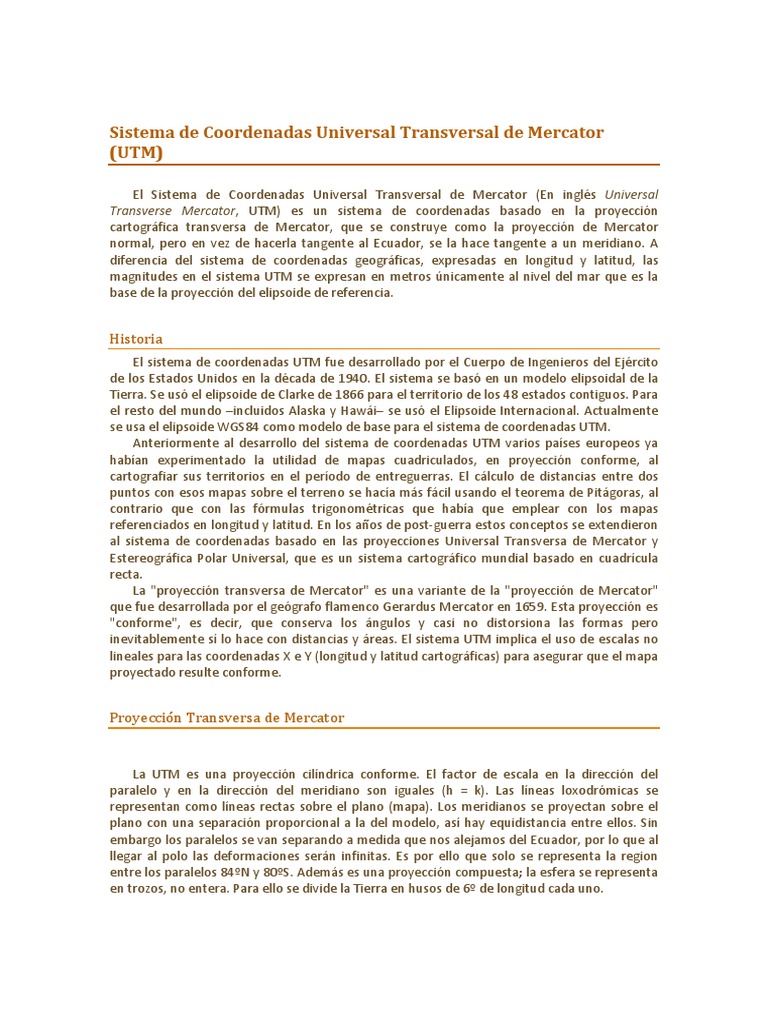 Sistema de Coordenadas UTM: Guía Completa | PDF | Geofísica | Notación Matemática