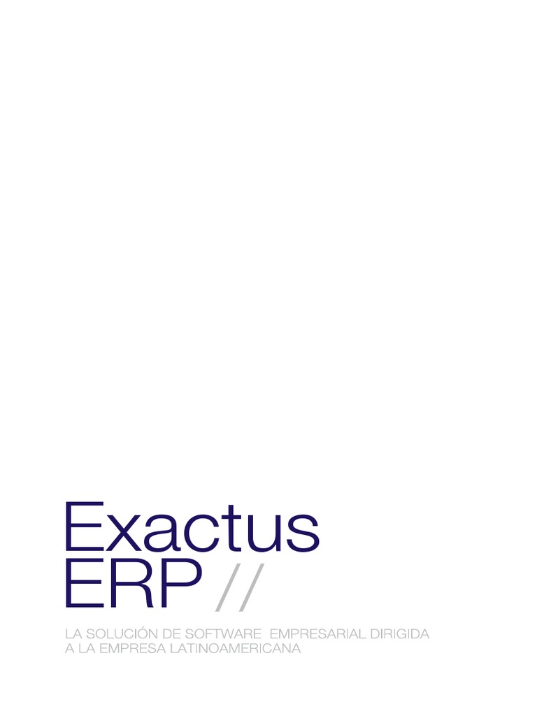 Folleto Exactus ERP | PDF | Planificación de recursos empresariales ...