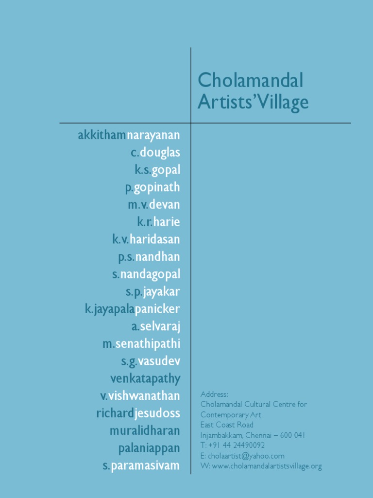 Cholamandal Artists' Village | PDF | Communication Design | Art Media
