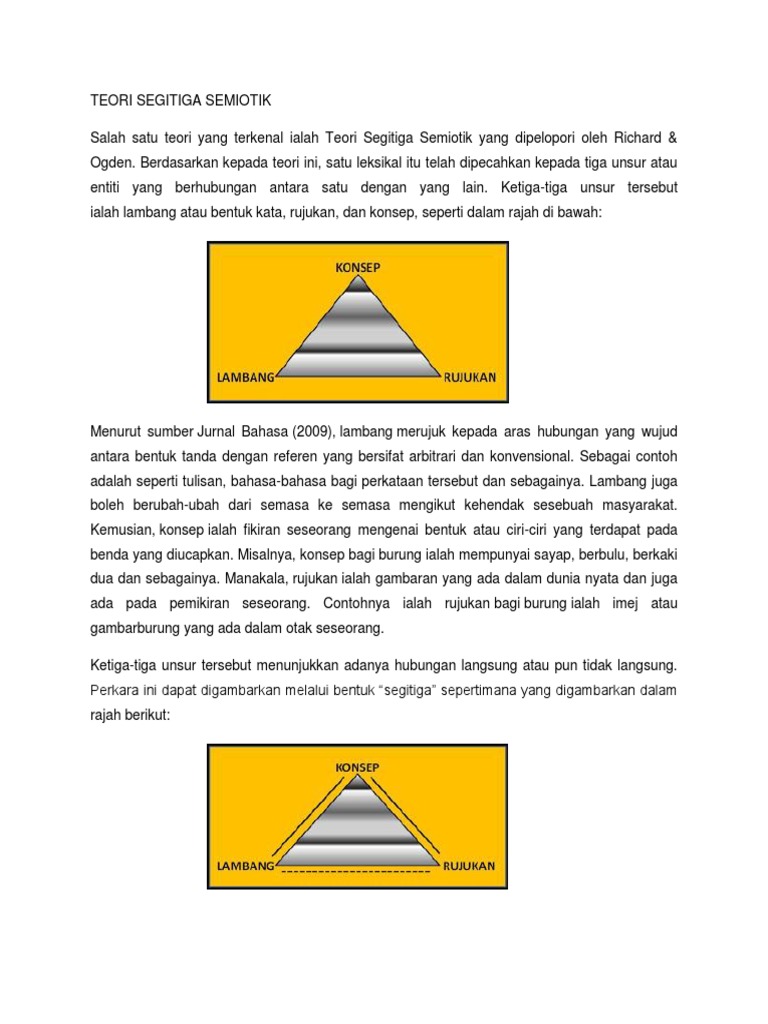 Teori Segitiga Semiotik Ogden Dan Richard | PDF