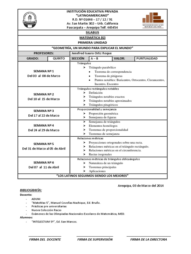 Modelo de Silabus | PDF | Trigonometría | Triángulo