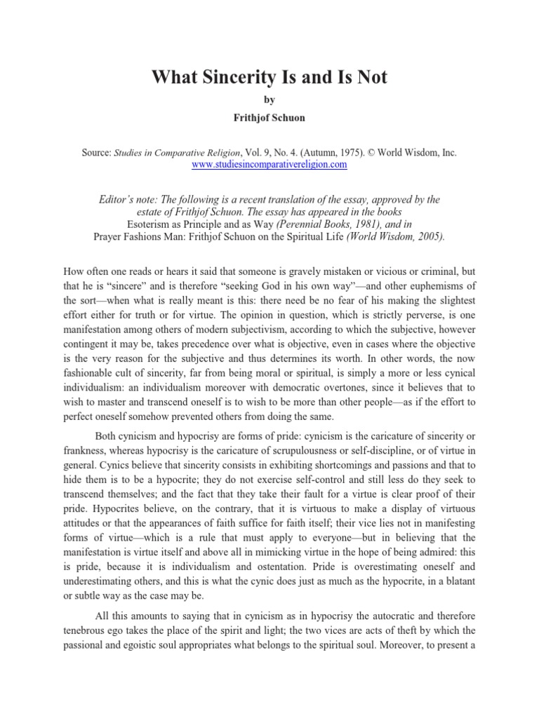 Understanding True Sincerity | PDF | Humility | Virtue