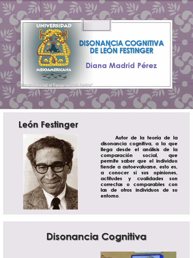 Disonancia Cognitiva de león Festinger | PDF