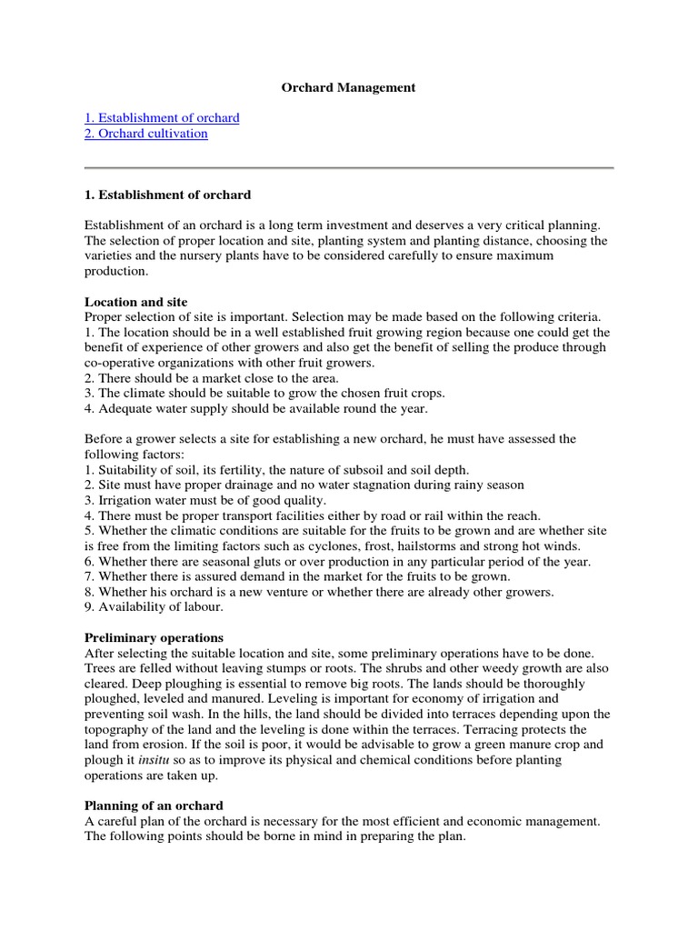 Orchard Management | PDF | Organic Farming | Soil