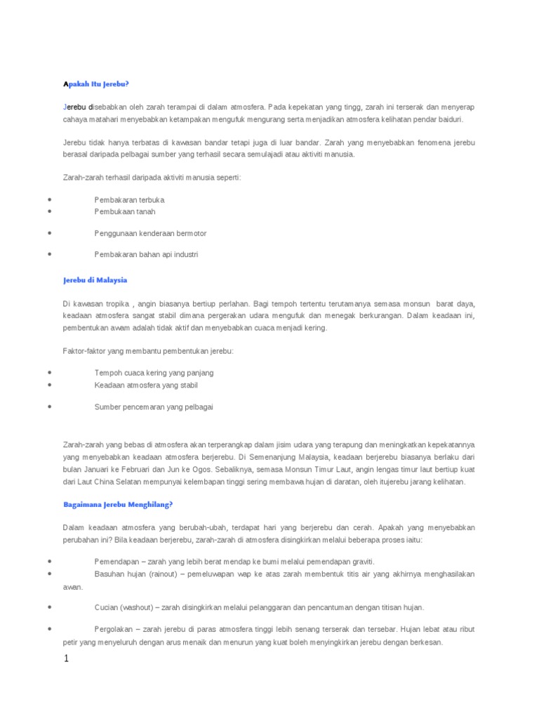 Apakah Itu Jerebu ?????? | PDF