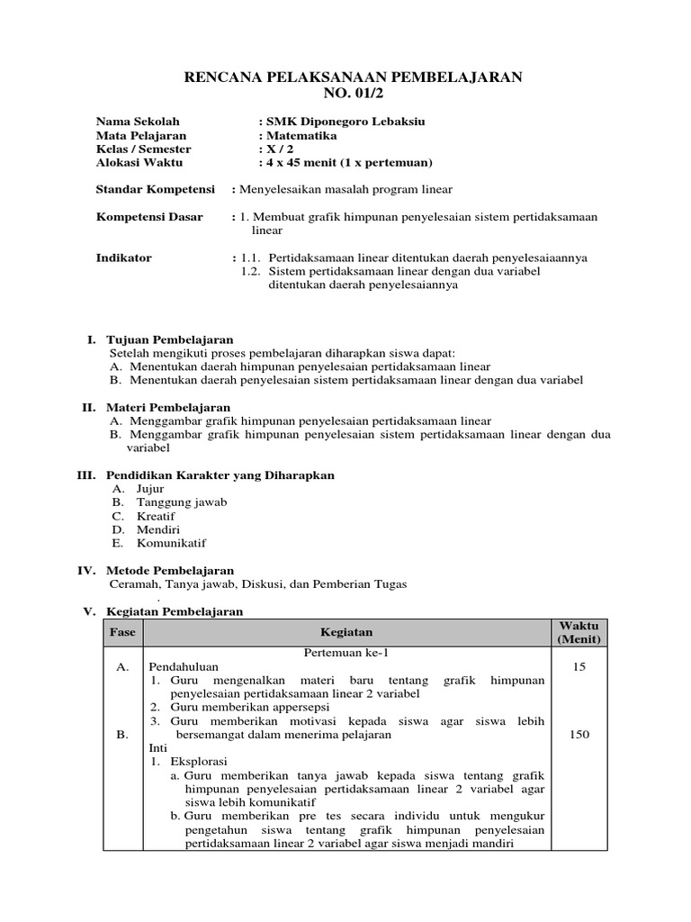 RPP Program Linear PDF | PDF