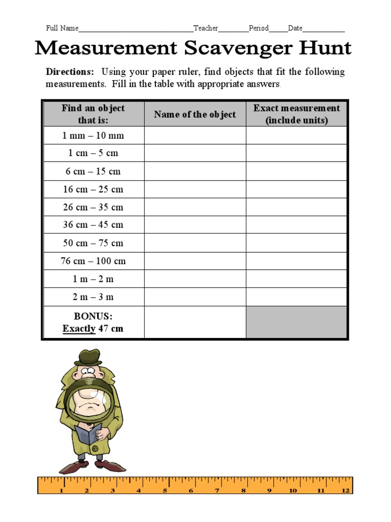 Metric Scavenger Hunt | PDF
