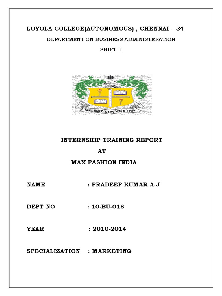 Internship Report | PDF | Retail | Brand