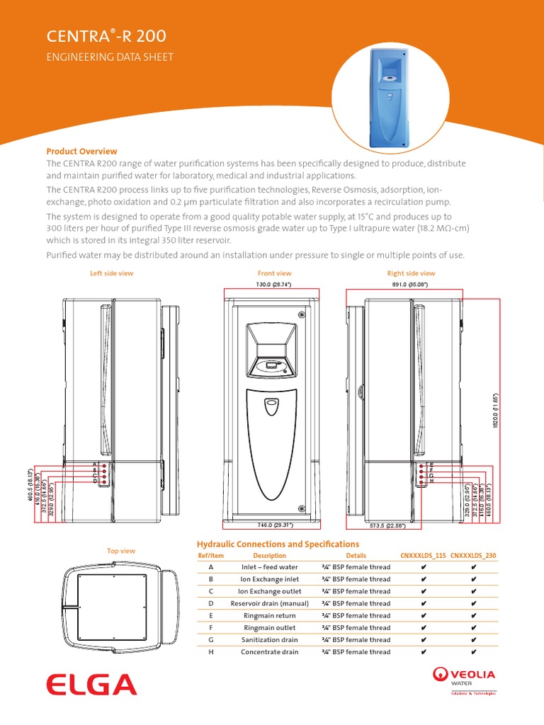 Architects Centra r200 Datasheet | PDF | Parts Per Notation | Litre