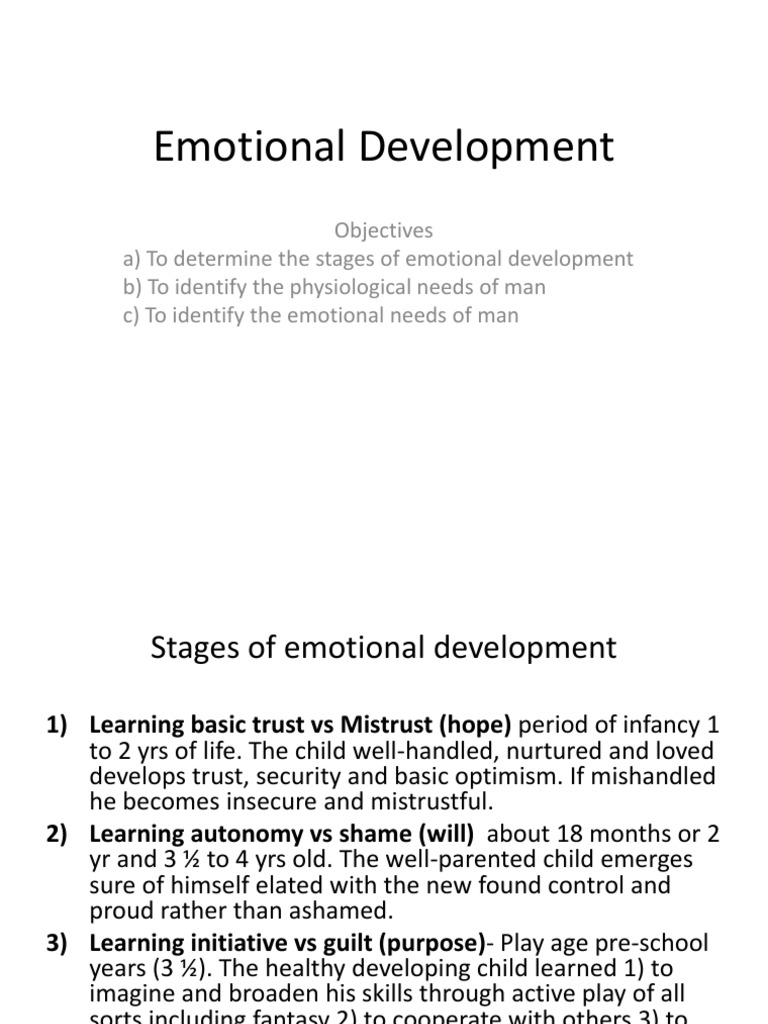 Emotional Development | PDF