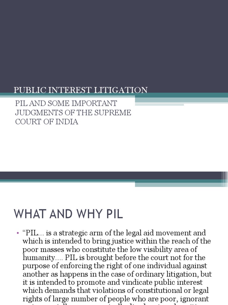 An Overview of Public Interest Litigation in India | PDF | Arrest ...