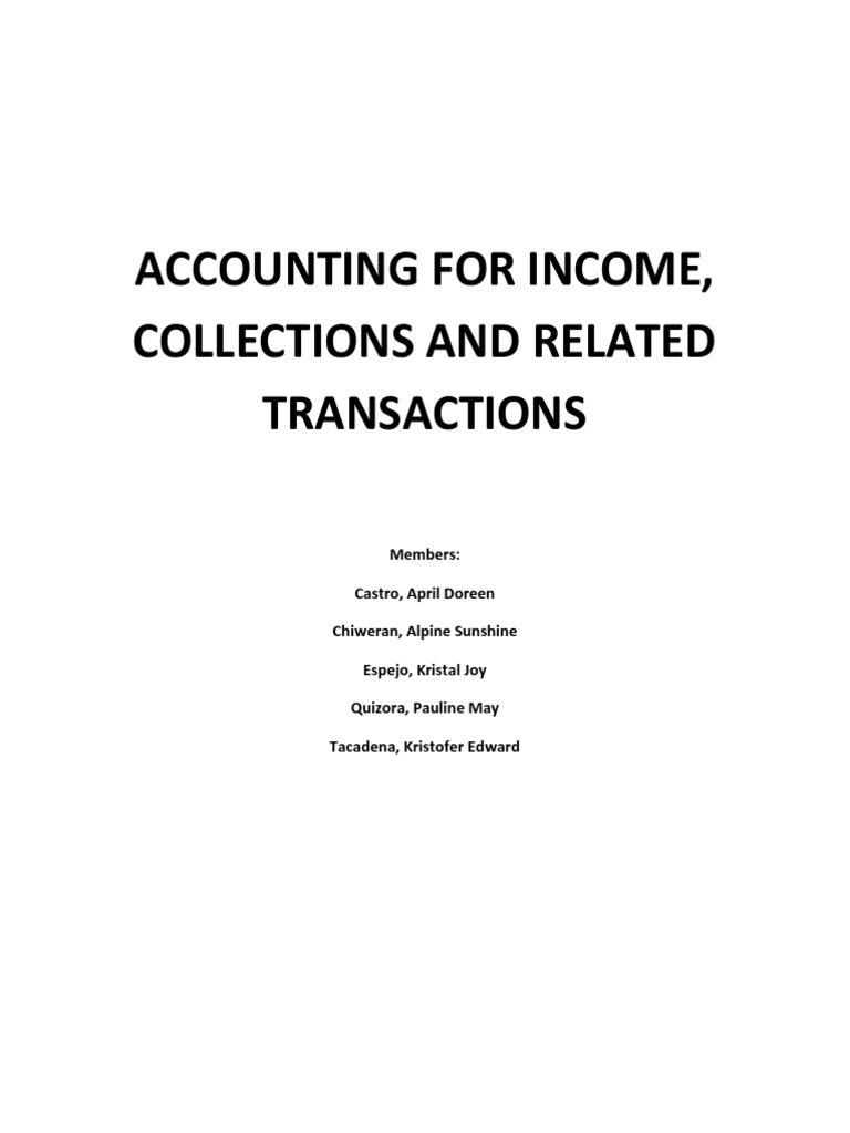 Accounting For Income, Collections and Related Transactions | PDF ...