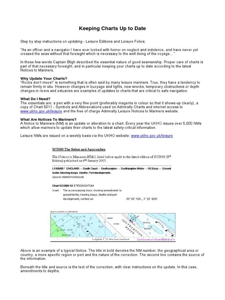 NP294 Keeping Admiralty Leisure Charts Up To Date | PDF | Printer ...