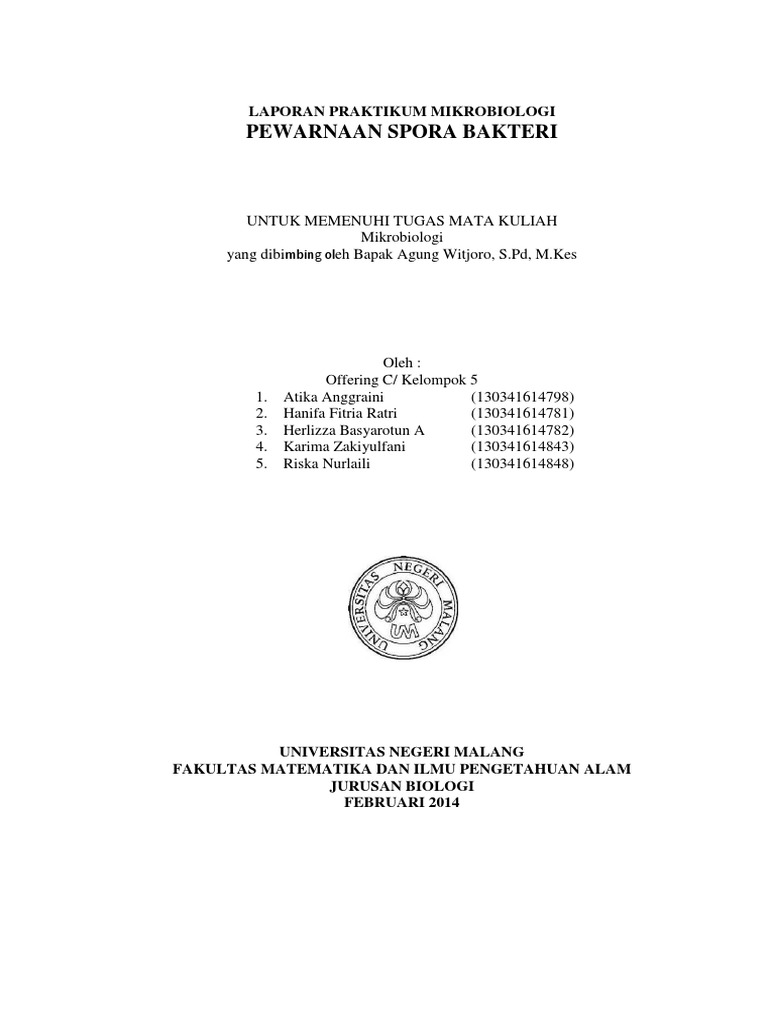 Pewarnaan Spora Bakteri dalam Mikrobiologi | PDF