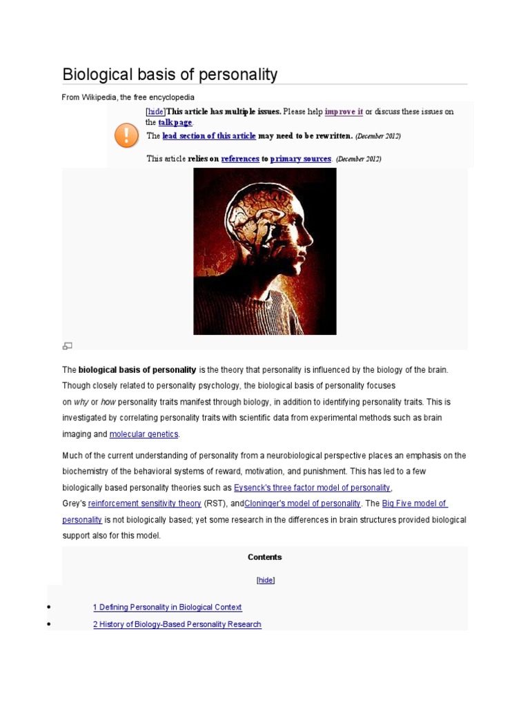 Biological Basis of Personality | PDF | Psychological Concepts ...