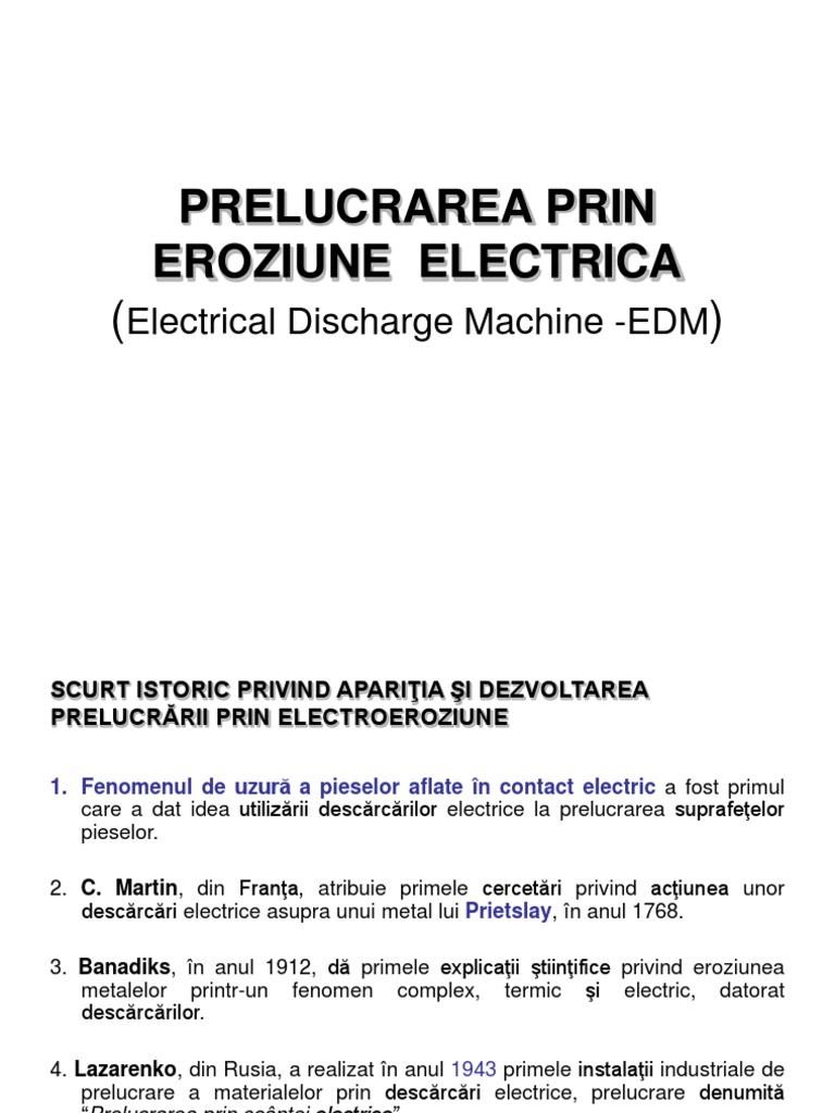 Prelucrarea Prin Eroziune Electrica | PDF