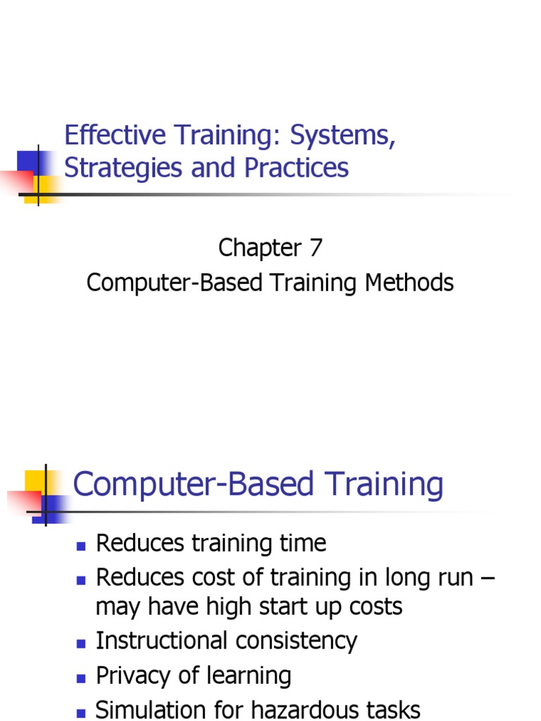 Chapter07-Computer Based Training Method | PDF | Educational Technology ...