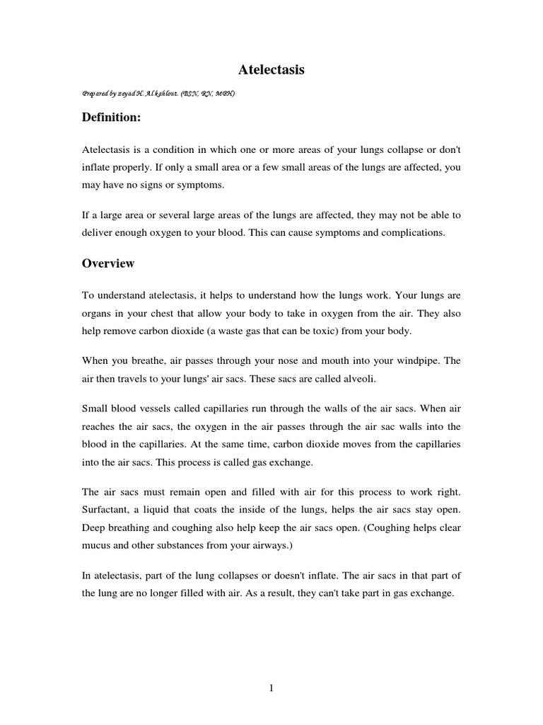 Atelectasis | PDF | Lung | Respiratory Tract