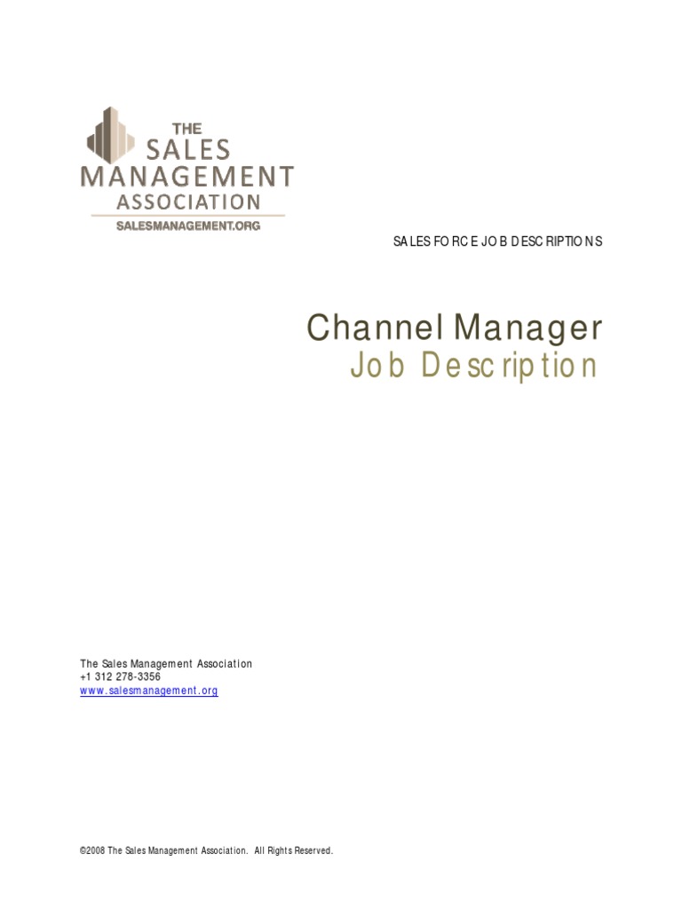 Channel Manager: Job Description | PDF