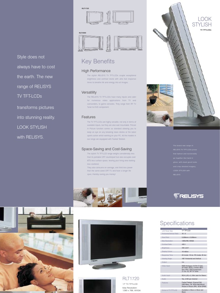 Stylish & Versatile RELISYS TVs | PDF | Display Resolution | Thin Film ...