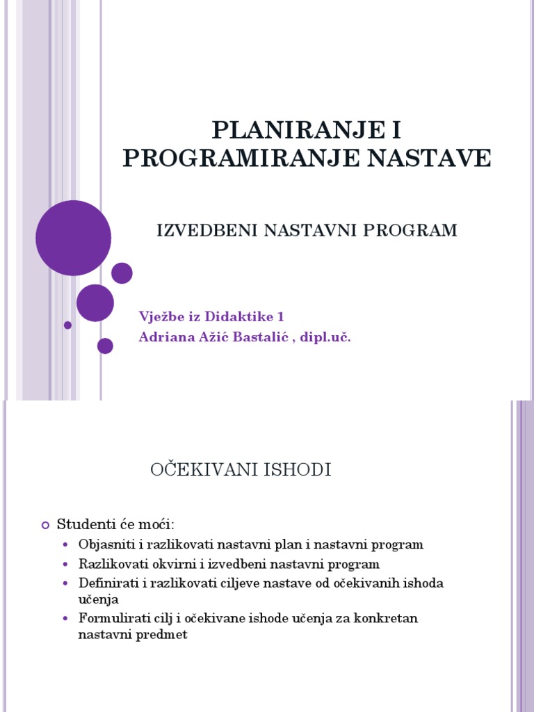 Planiranje i Programiranje Nastave