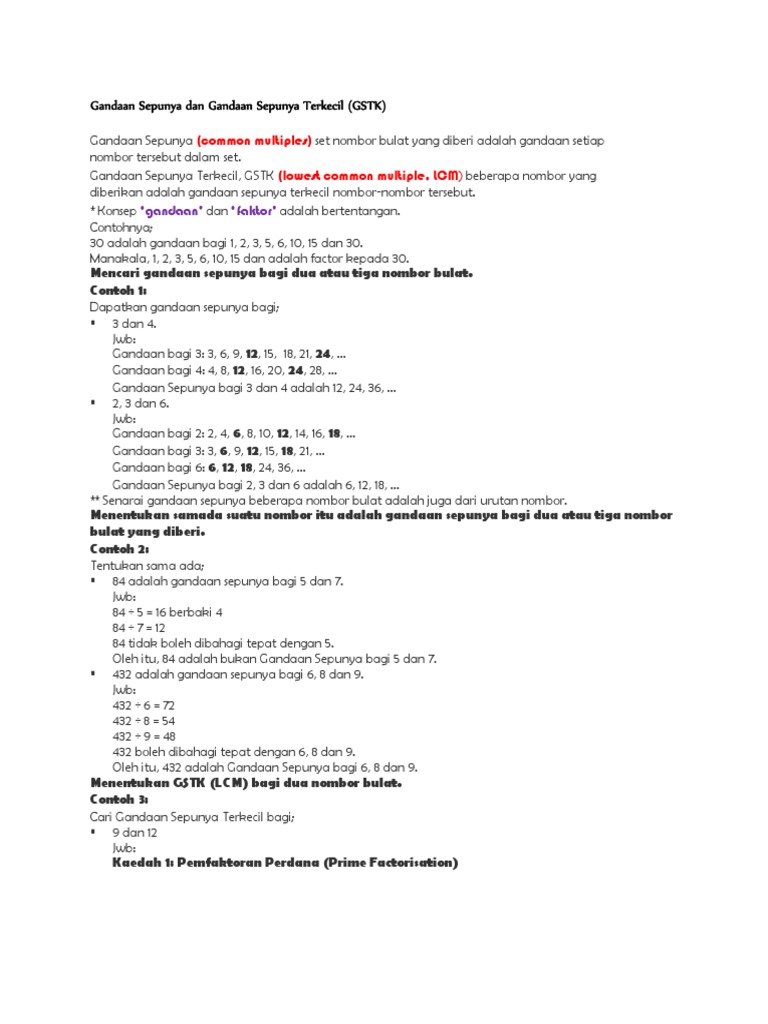 Matematik Form 1 | PDF