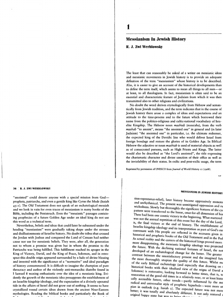 Werblowsky - Messianism in Jewish History | PDF | Messiah | Kabbalah