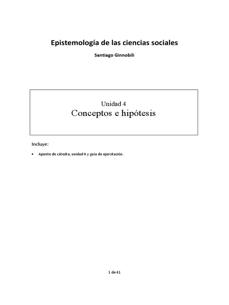 04 Unidad 4 Conceptos e Hipc3b3tesis | PDF | Teoría | Hipótesis