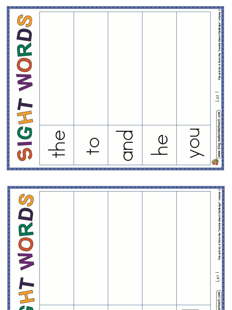 5 Building Sight Words Templates | PDF | Cooking, Food & Wine