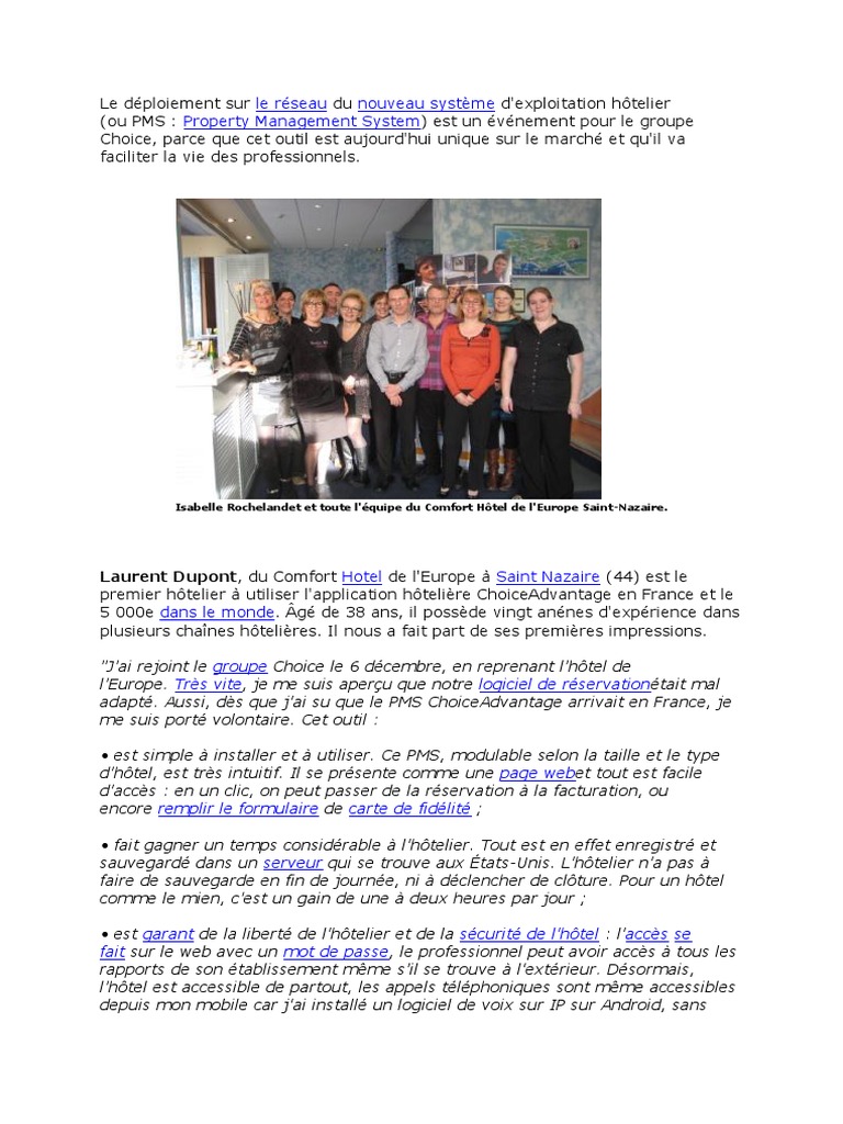 PMS Choice Advantage | Download Free PDF | Hôtel | Informatique