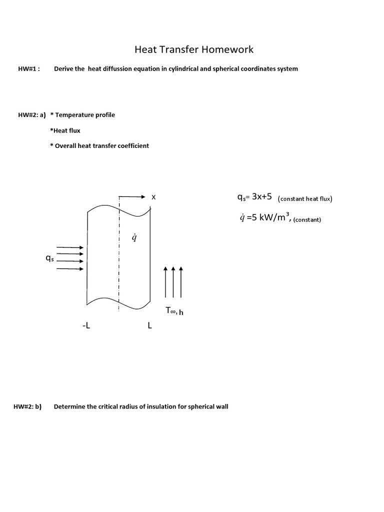 Heat Transfer Homework Assignments | PDF