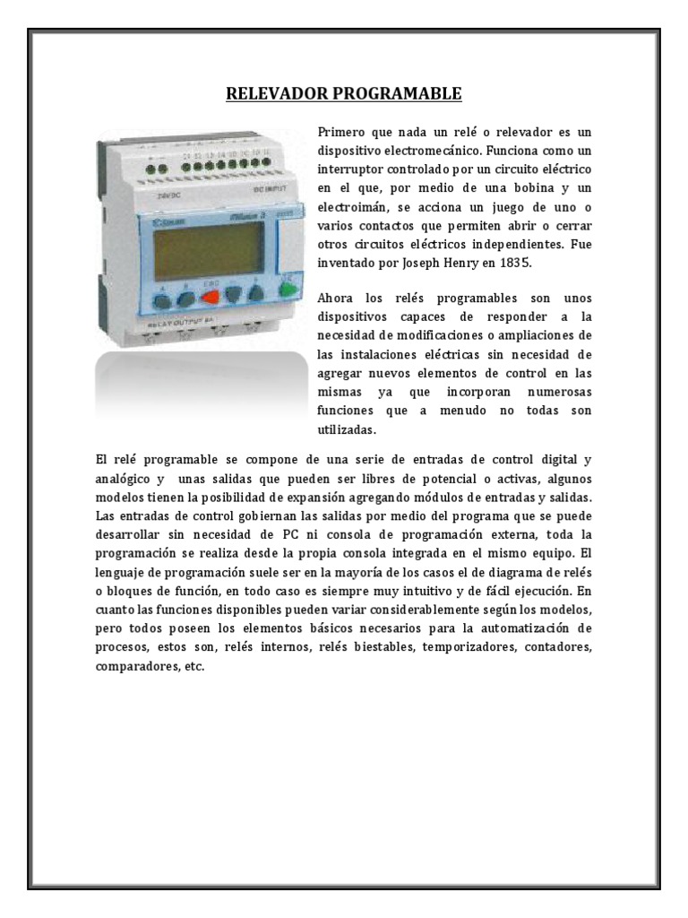 Rele Programable | PDF | Relé | Bienes manufacturados
