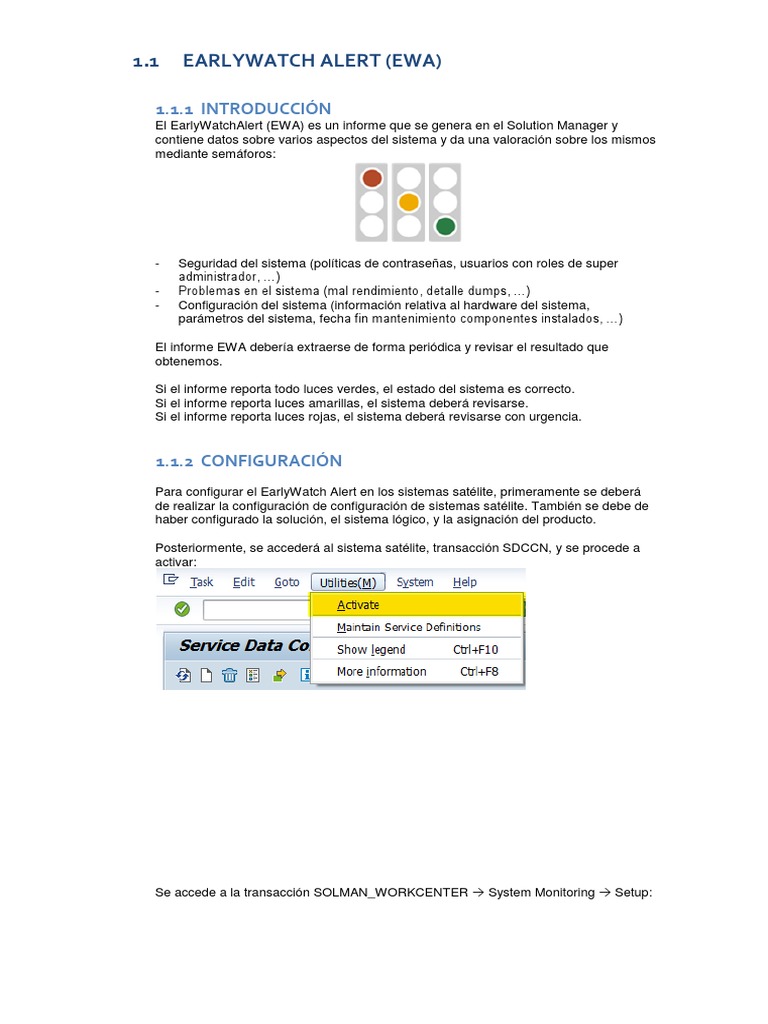 Informe EarlyWatch Alert: Configuración y Uso | PDF | Finanzas y dinero ...