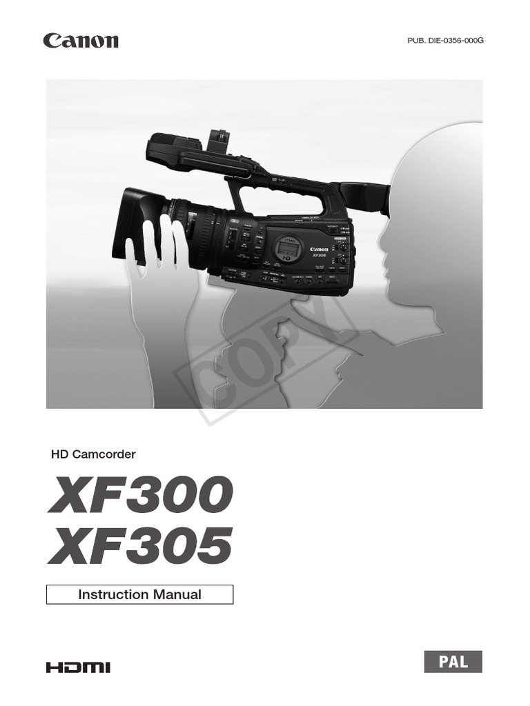 Canon XF300 and XF305 Manual-Eng | PDF | Video | Image Stabilization