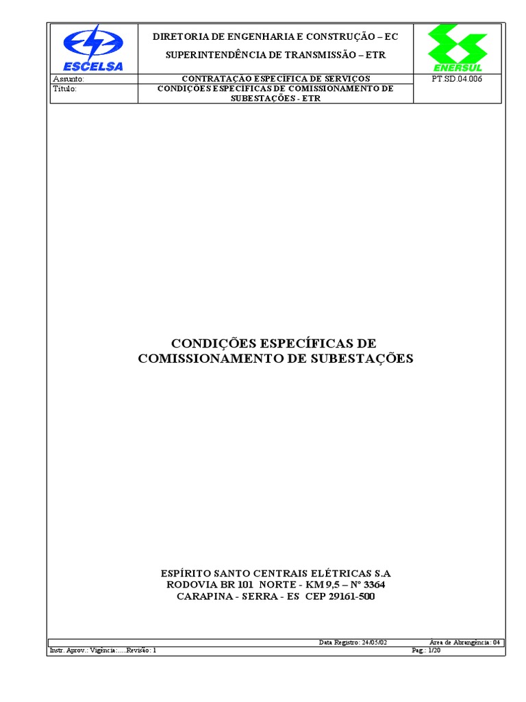 Relatório de Um Comissionamento | PDF