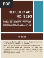 Republic Act No. 9293 | PDF | Licensure | Teachers