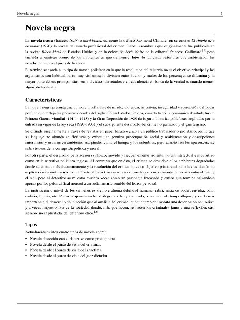 Novela negra.pdf | Crímenes | Ficción y literatura