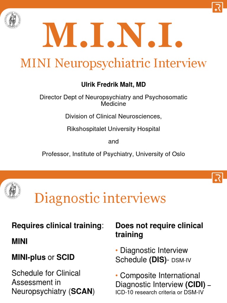Malt MINI Neuropsychiatric Interview | PDF | Mental Disorder | Major ...