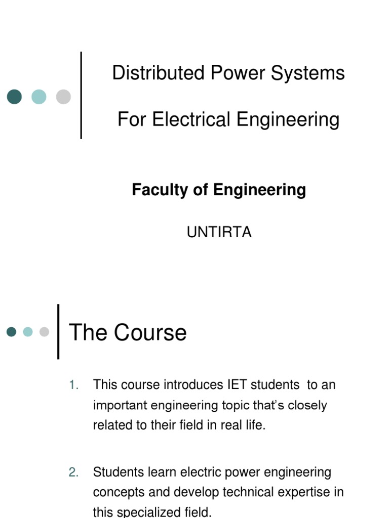 Distributed Power Systems Engineering Course | PDF | Electric Power Distribution | Electric ...