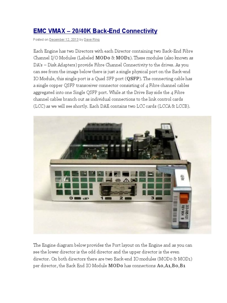 EMC VMAX Backend Connectivity | PDF | Physical Layer Protocols ...
