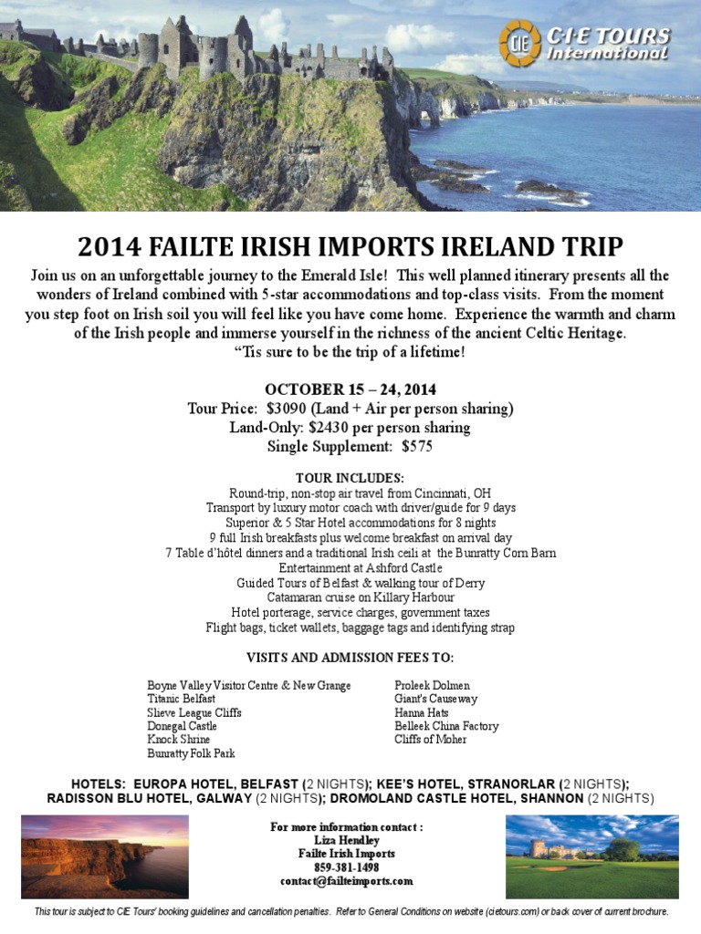 2014 CIE Tour | PDF | Belfast | Ireland