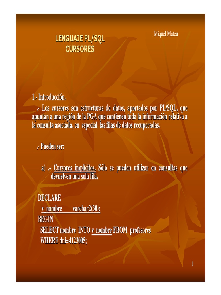 3 PL SQL Cursores | PDF | Pl / Sql | SQL